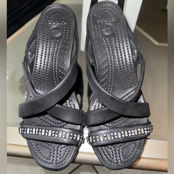 Shoes | Crocs Cyprus Iv Rhinestone Heel | Poshmark